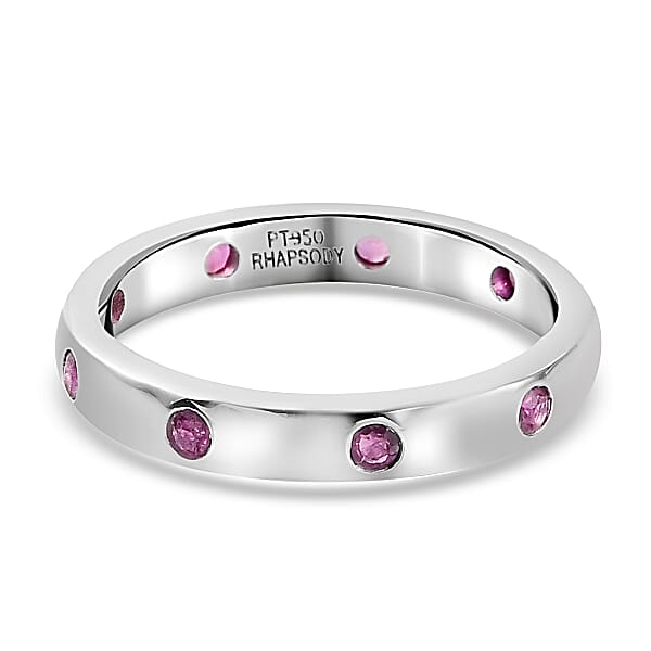 RHAPSODY 0.5 Ct AAAA Ruby Flush Set Band Ring in 950 Platinum ...