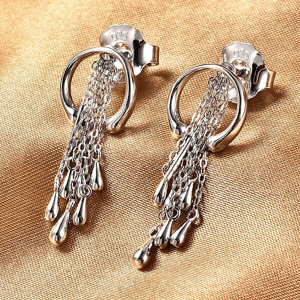 Lucy Q Drip Collection - 2 in 1 Raindrop Earrings in Rhodium Plated ...