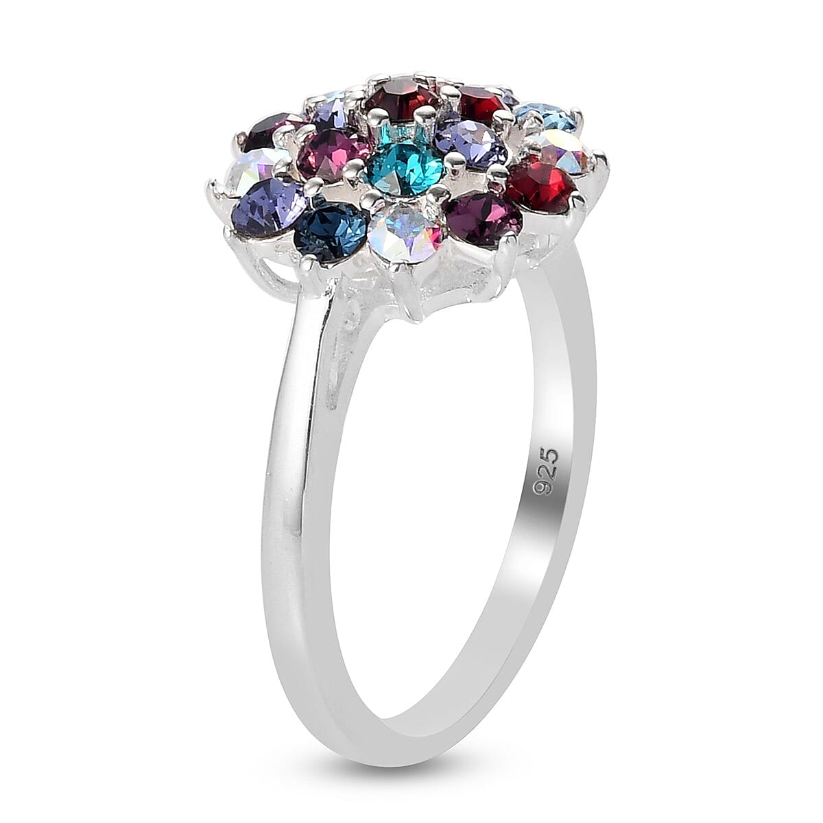 Lustro Stella Multi Colour Crystal Ring in Sterling Silver - M3854716 - TJC