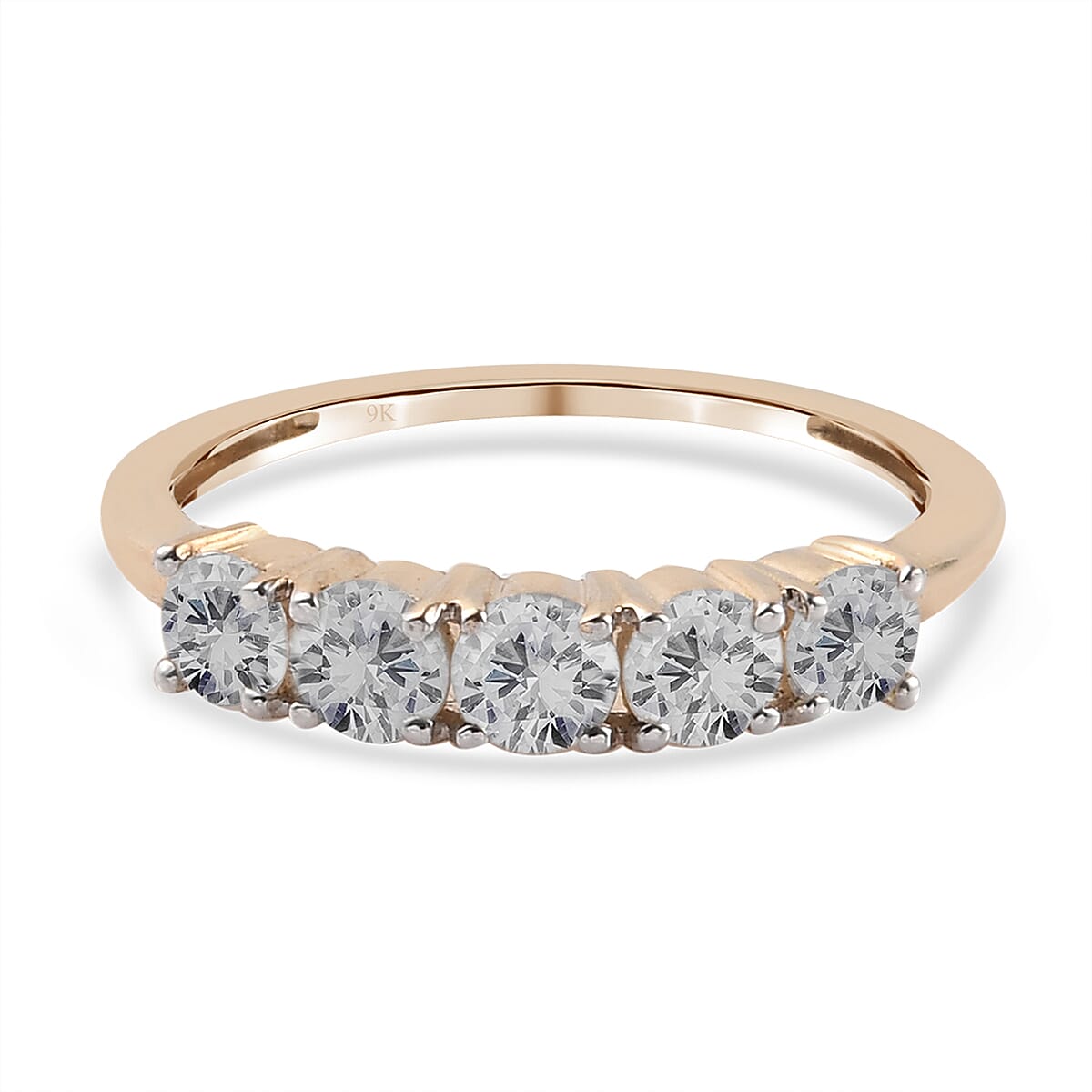 9K Yellow Gold SGL Certified (I3/ G-H) Diamond Engagement Ring Overlay ...