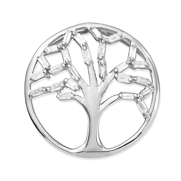 0.25 Ct. Diamond Tree of Life Pendant in Platinum Plated Sterling ...