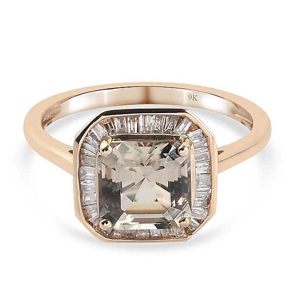 2.215 Ct Turkizite and Diamond Halo Ring in 9K Yellow Gold - M3874131 - TJC