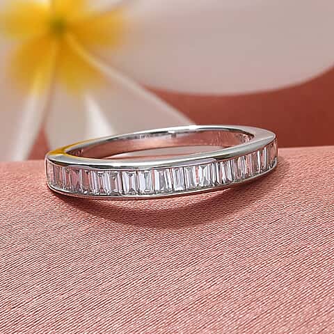 ILIANA 18K White Gold IGI Certified Diamond (SI-G-H) Half Eternity ...