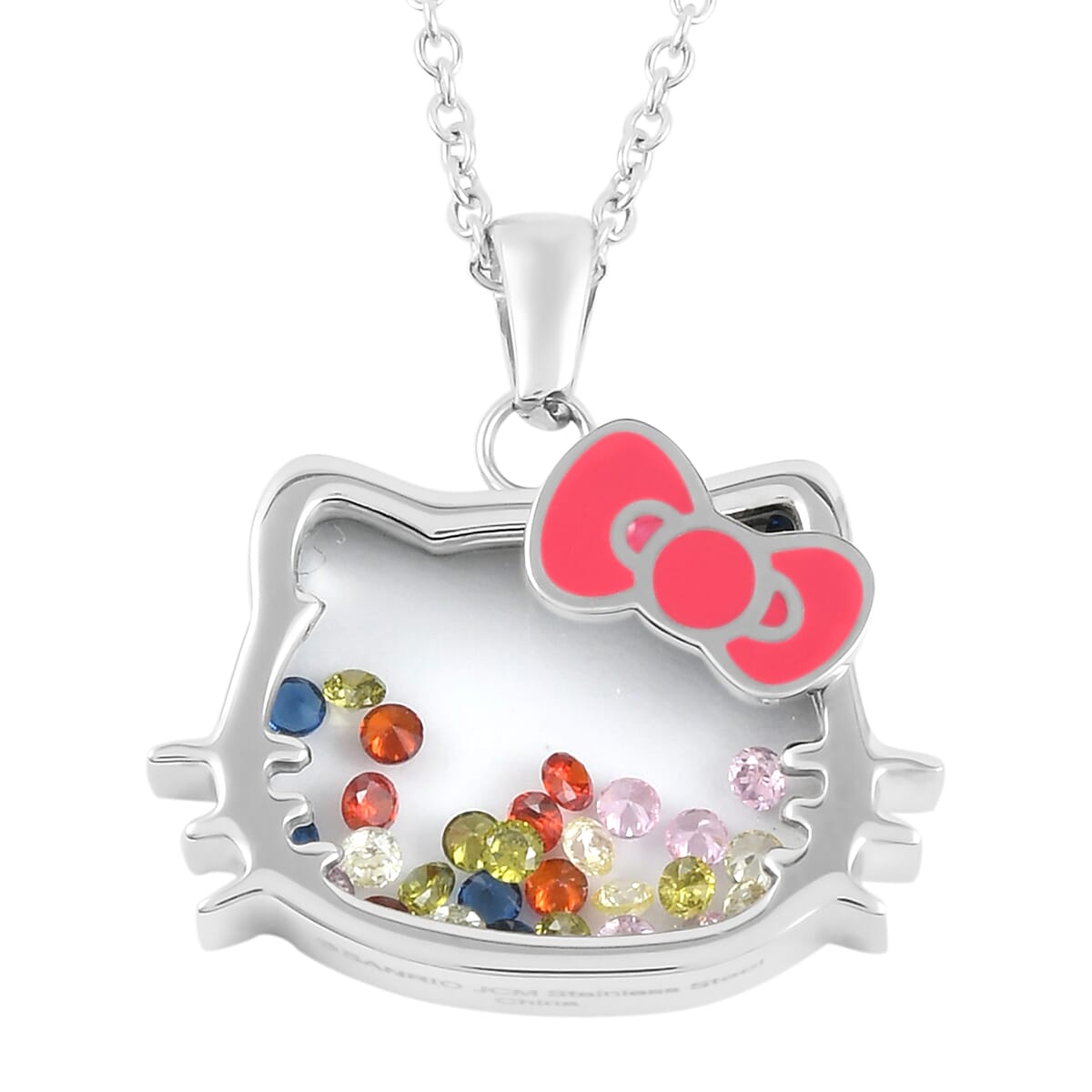 Hello Kitty Austrian Crystal Pendant Silvertoned Necklace 18-20 in ...