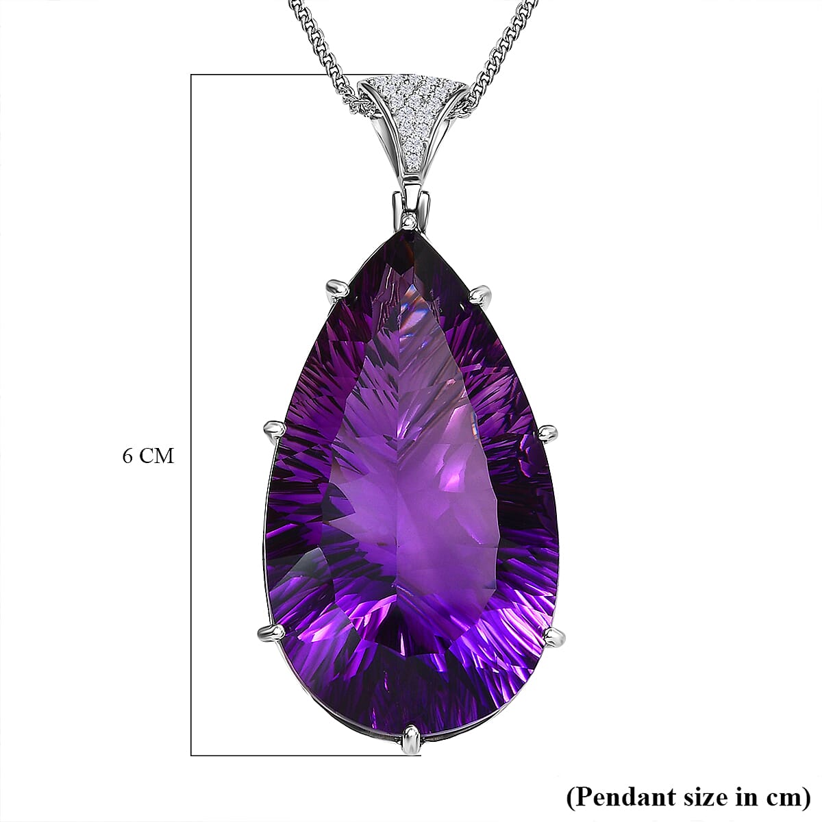 AAAA Amethyst and Natural Zircon Pendant with Chain (Size 20) in ...