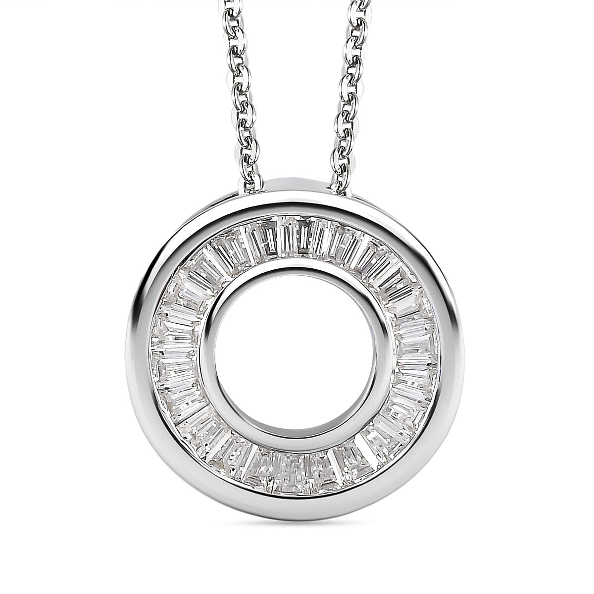 Moissanite Circle of Life Pendant with Chain (Size 20) in Platinum ...