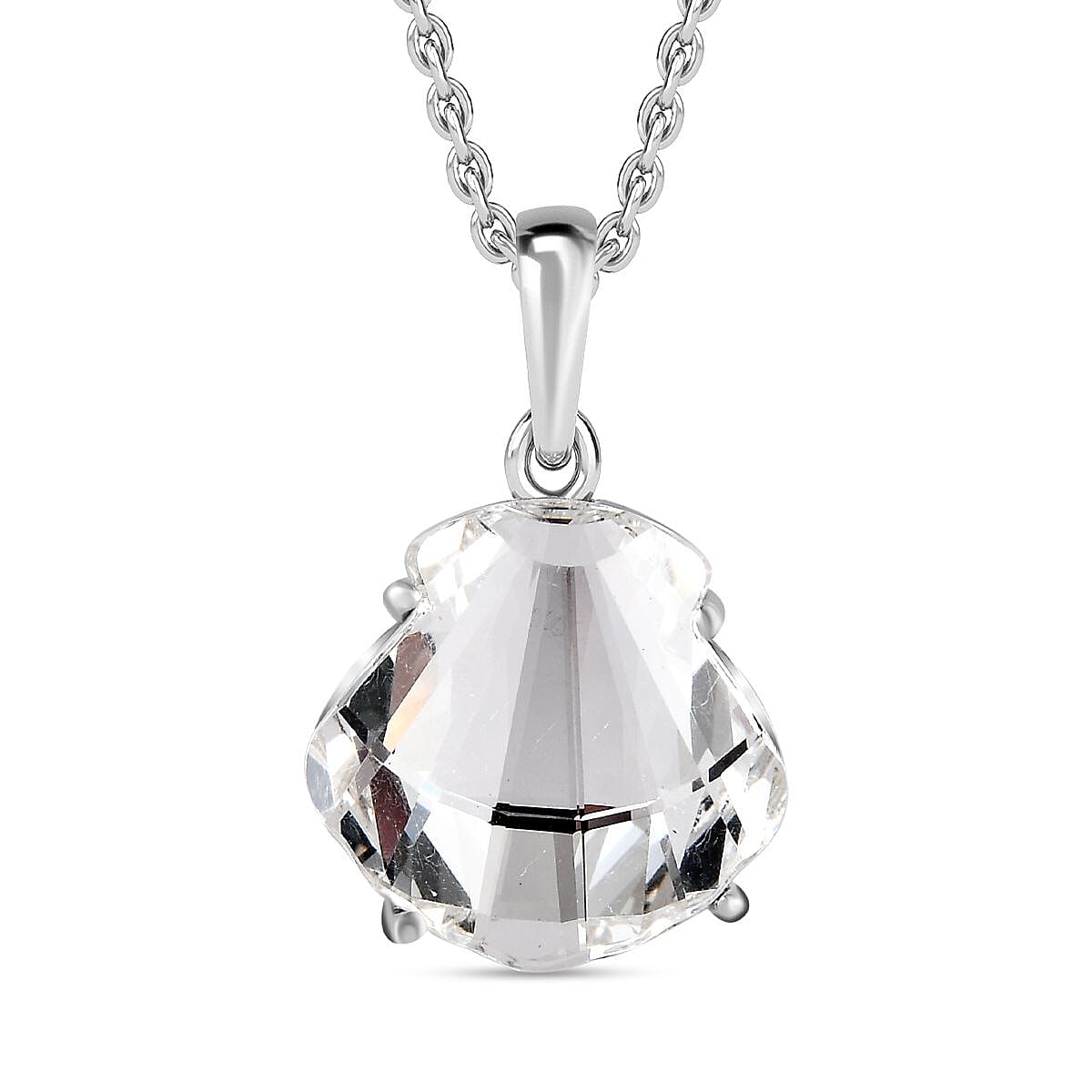 Finest White Austrian Crystal Solitaire Pendant in Platinum Overlay ...