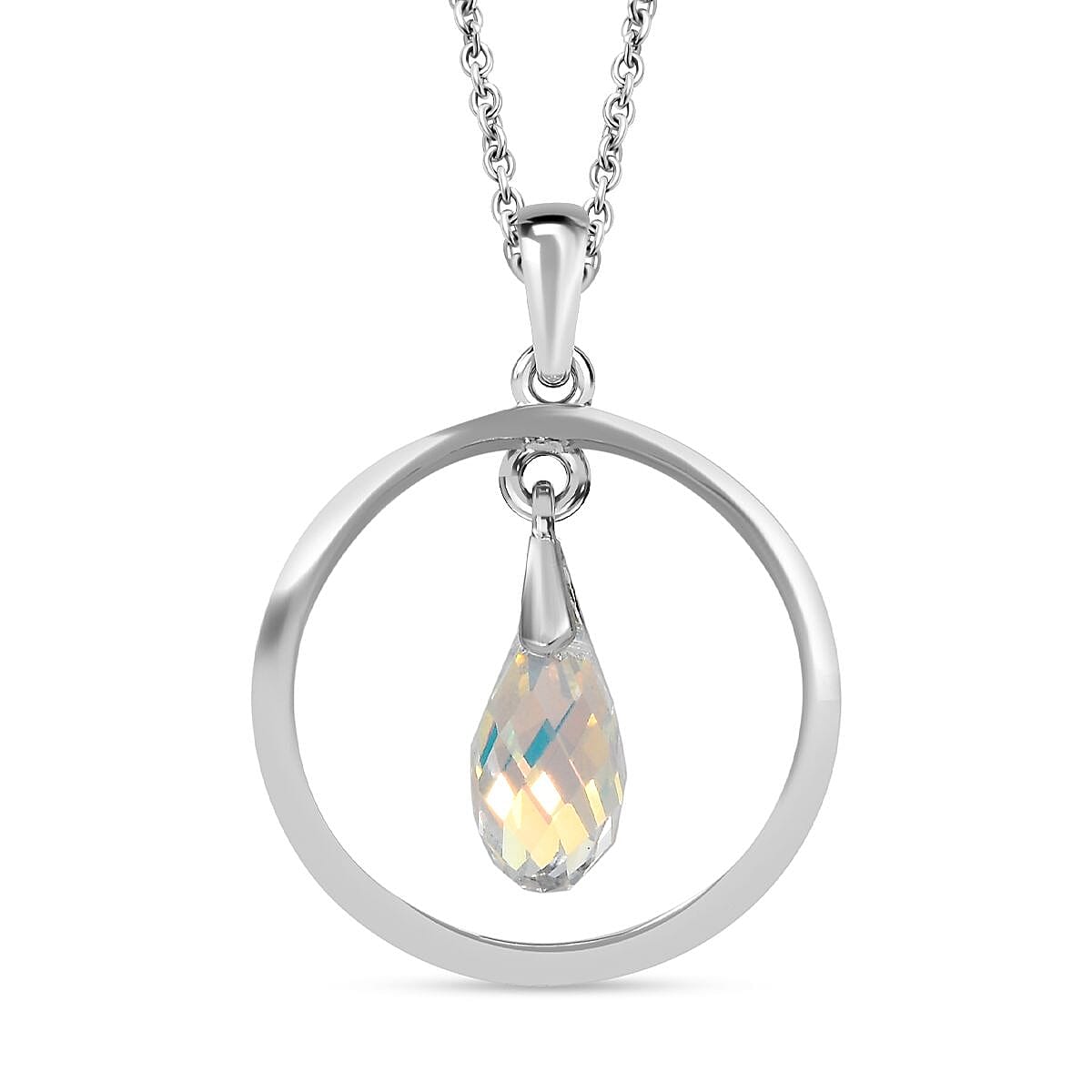 AB Finest Austrian Crystal Platinum Overlay Sterling Silver Drop ...
