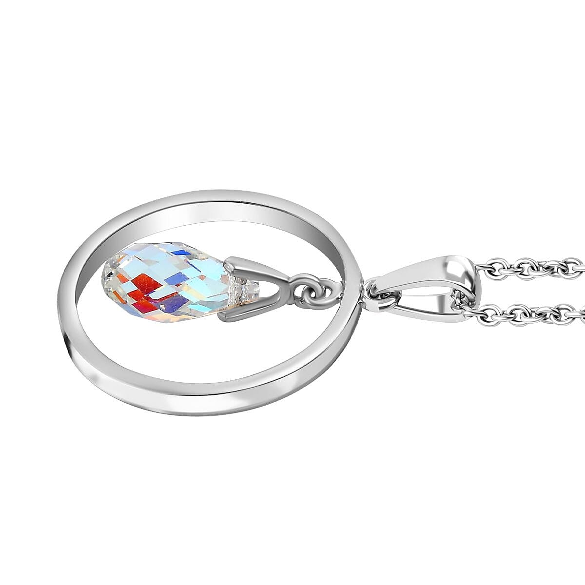 AB Finest Austrian Crystal Platinum Overlay Sterling Silver Drop ...