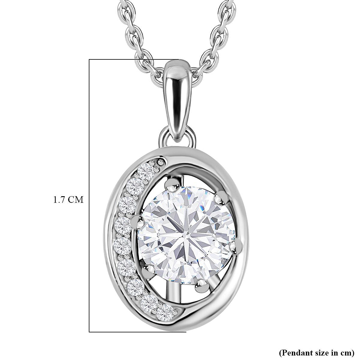 Lucy Q Fluid Collection - Moissanite Pendant with Chain (Size 26) in ...