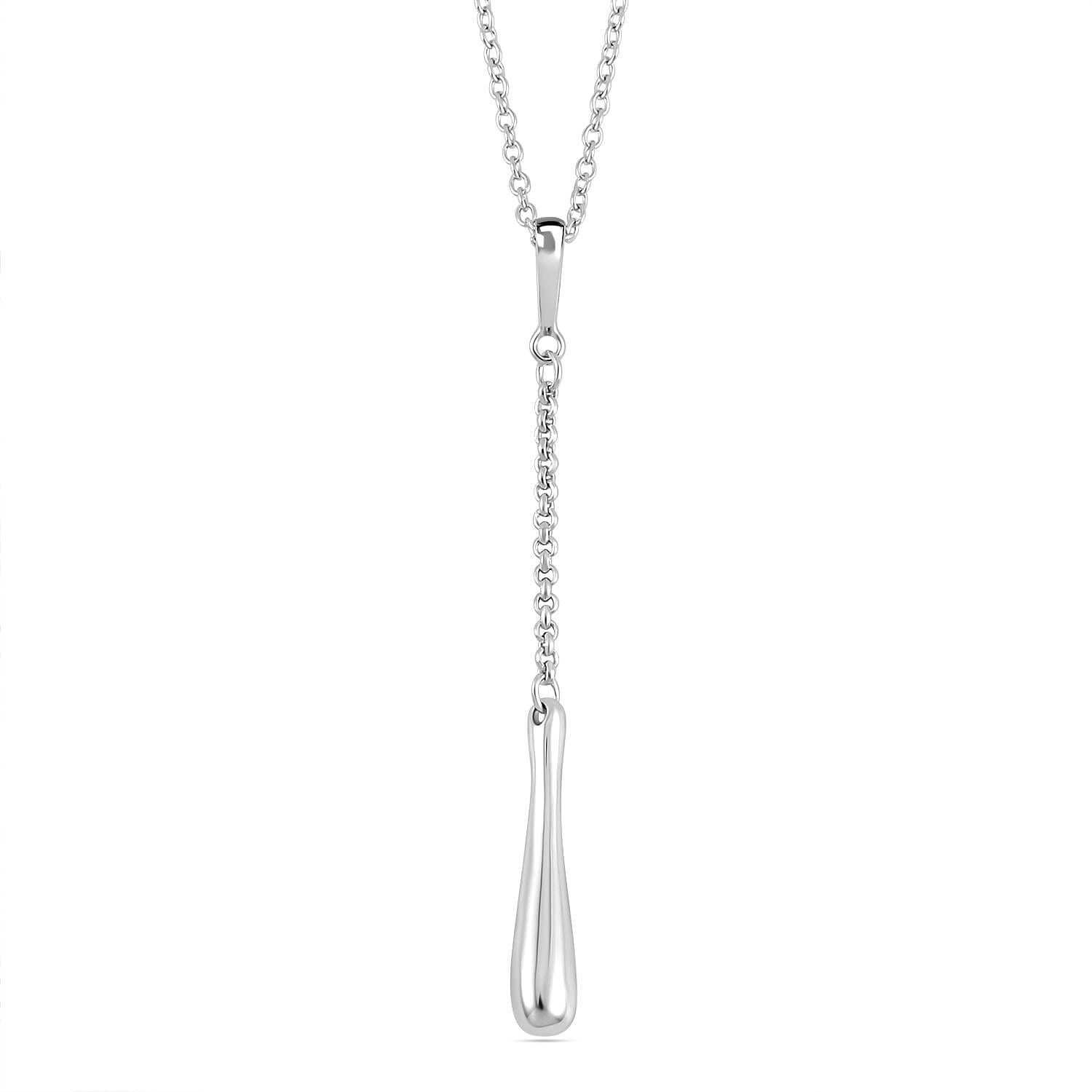 Lucy Q Drop Collection - Pendant with Chain (Size 20) in Rhodium ...