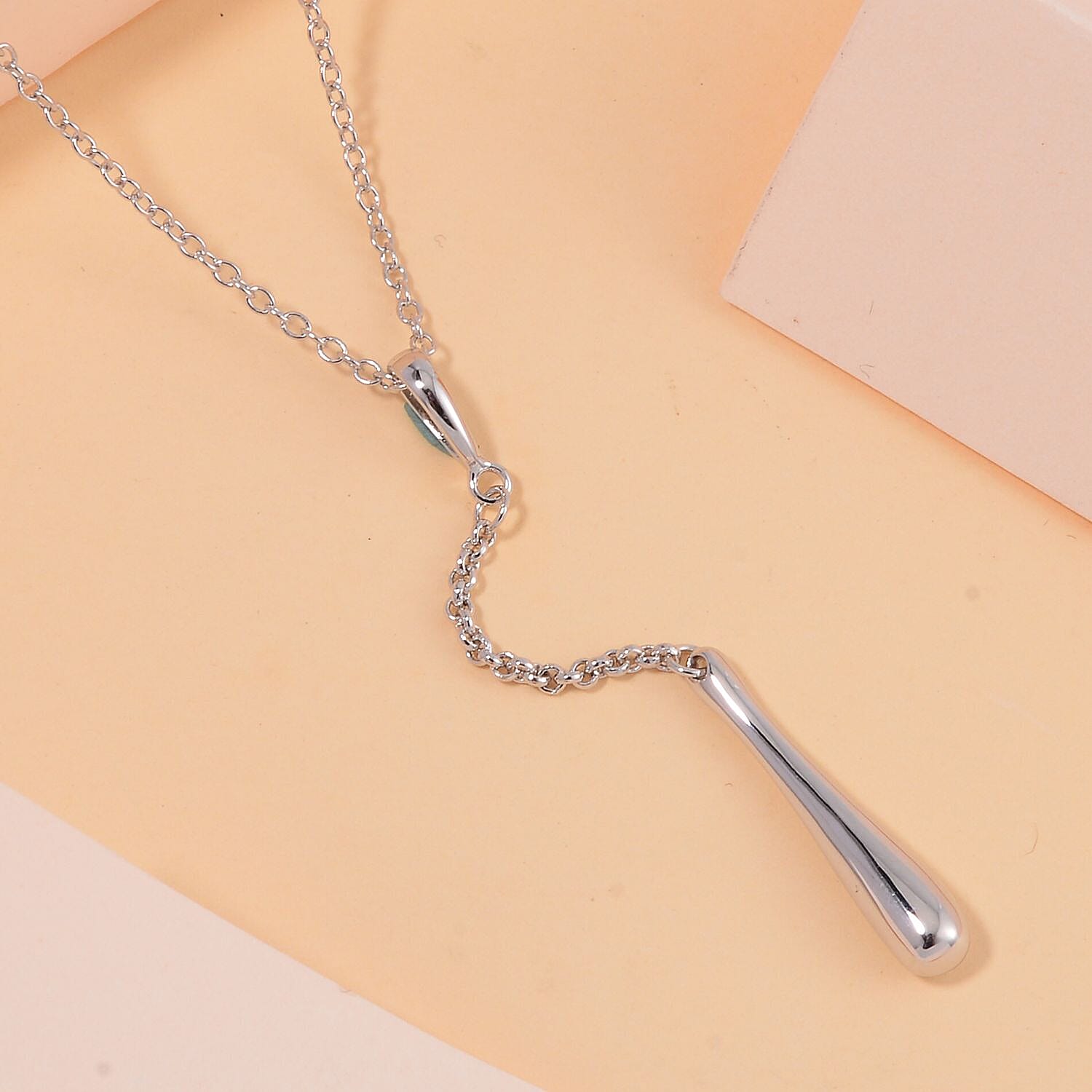 Lucy Q Drop Collection - Pendant with Chain (Size 20) in Rhodium ...