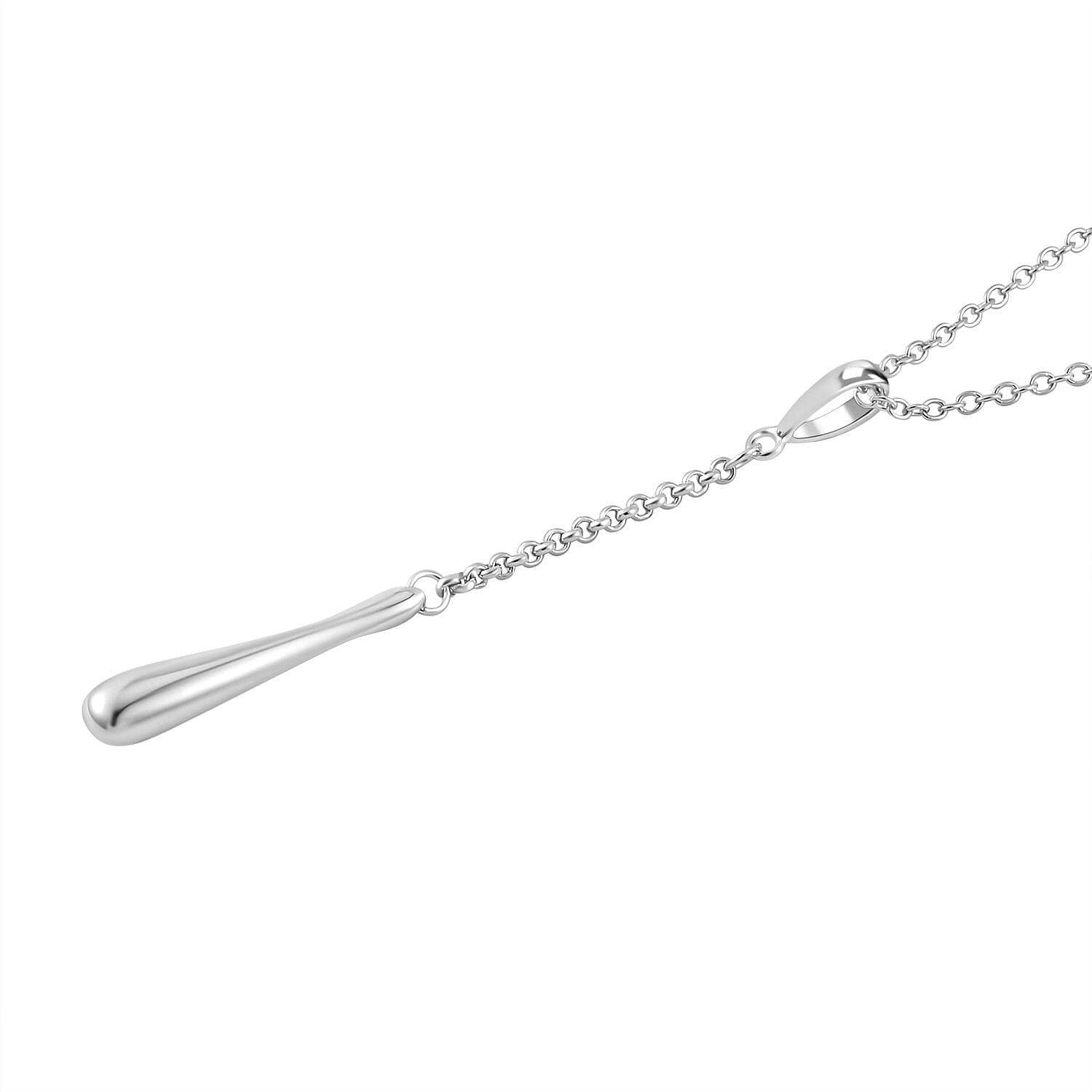 Lucy Q Drop Collection - Pendant with Chain (Size 20) in Rhodium ...