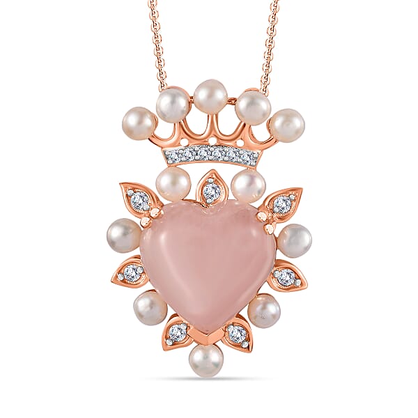 GP Amore Heart Collection - Angelskin Pink Opal, Pearl & Natural Zircon ...