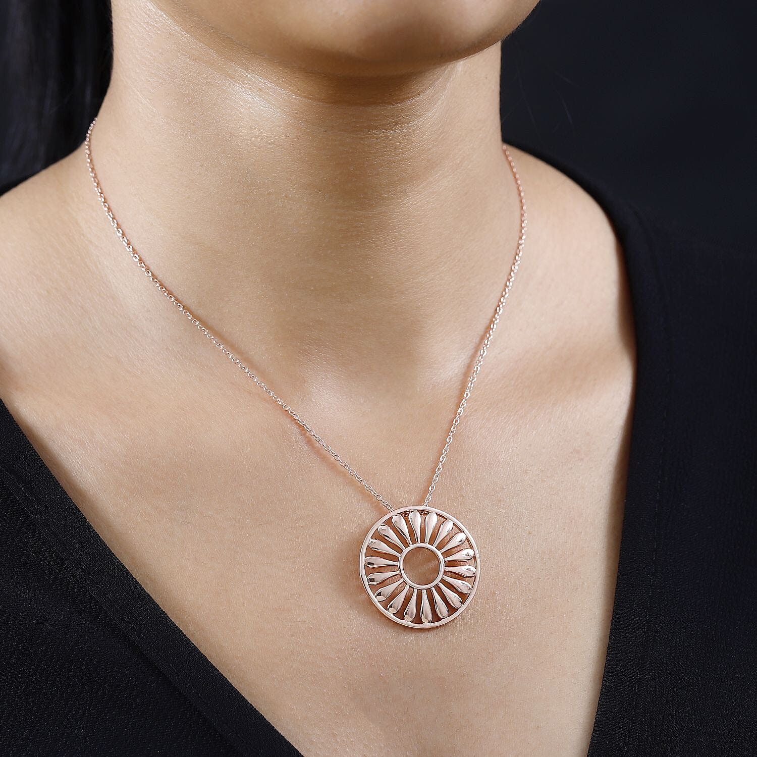 Lucy Q Drip Collection - Circle Pendant with Chain (Size 28) in 18K RG ...