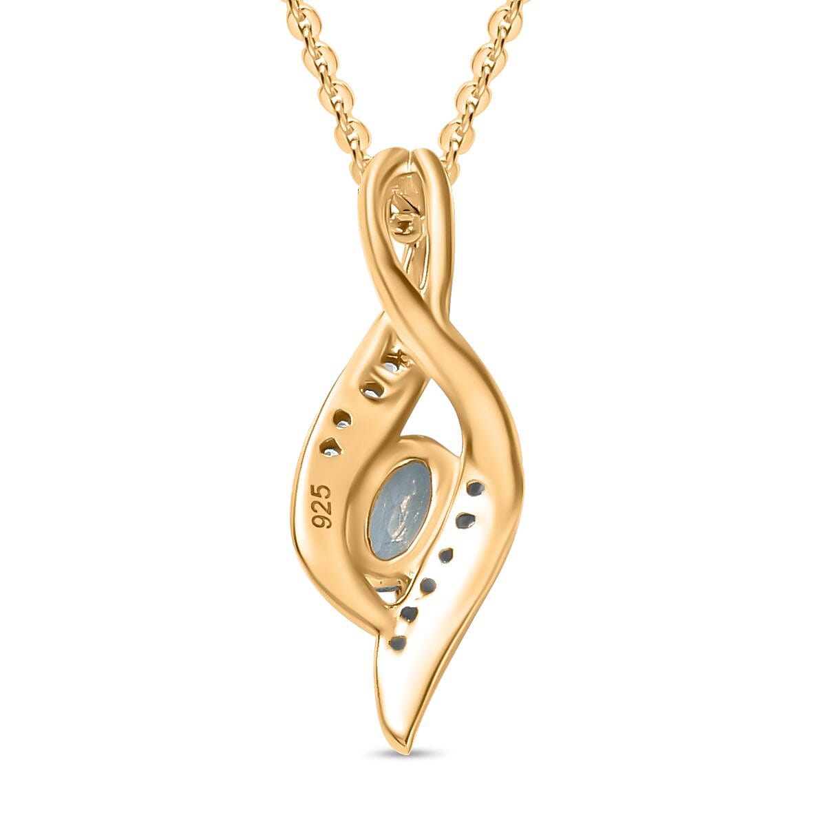 Santamaria Aquamarine and Zircon Twist Pendant with Chain (Size 20) in ...
