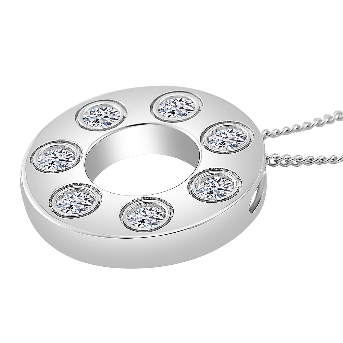 RADIANTA GRA Certified Moissanite D-VVS1 Pendant with Chain (Size - 18 ...