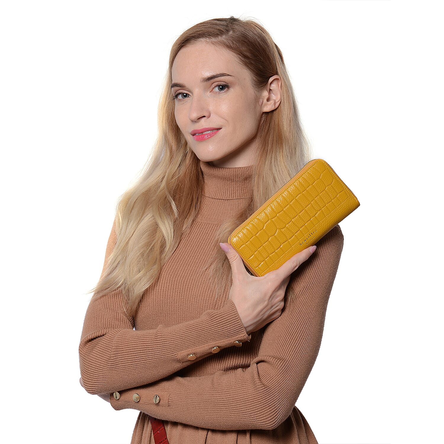 Sencillez 100% Genuine Leather RFID Protected Croc Embossed Wallet ...