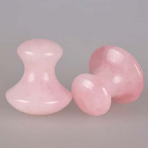 Set of 2 - Rose Quartz Mushroom Massage Tool - 6006601 - TJC