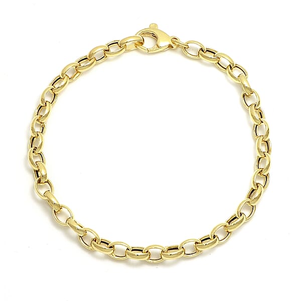 Viale Argento Yellow Gold Overlay Sterling Silver Oval Rolo Necklace ...