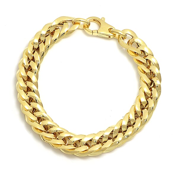 Viale Argento Yellow Gold Overlay Sterling Silver Bracelet (Size 8 ...
