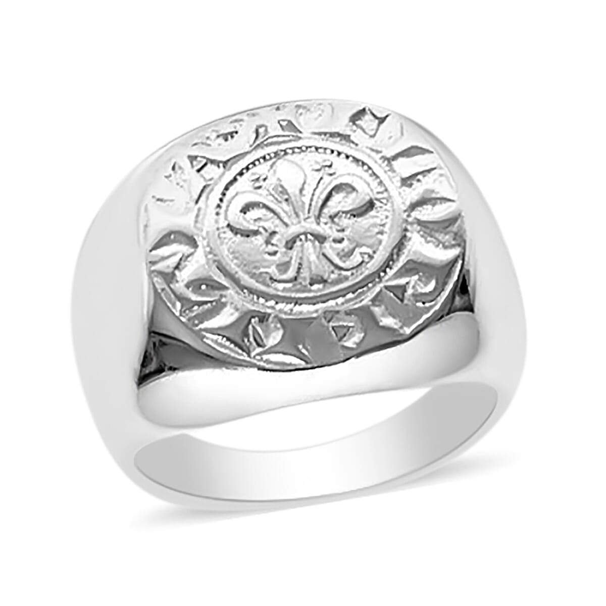 Viale Argento Sterling Silver Lily of Florence Signet Ring - 6007292 - TJC