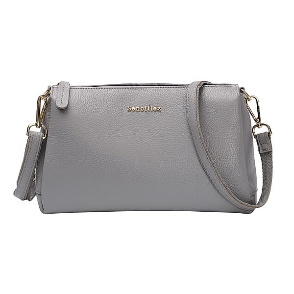 SENCILLEZ 100% Genuine Leather Crossbody Bag with Zipper Closure and ...