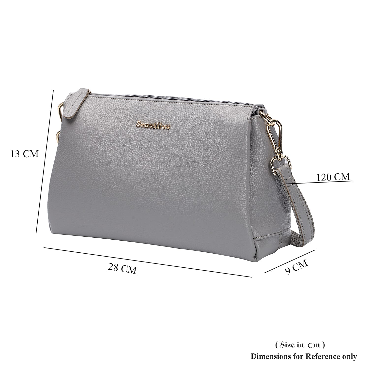SENCILLEZ 100% Genuine Leather Crossbody Bag with Zipper Closure and ...