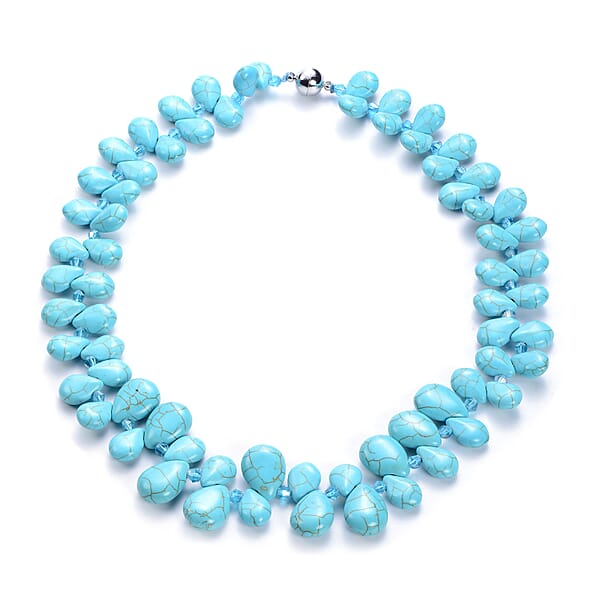 Blue Howlite and Simulated Sleeping Beauty Turquoise Necklace Size 20 ...