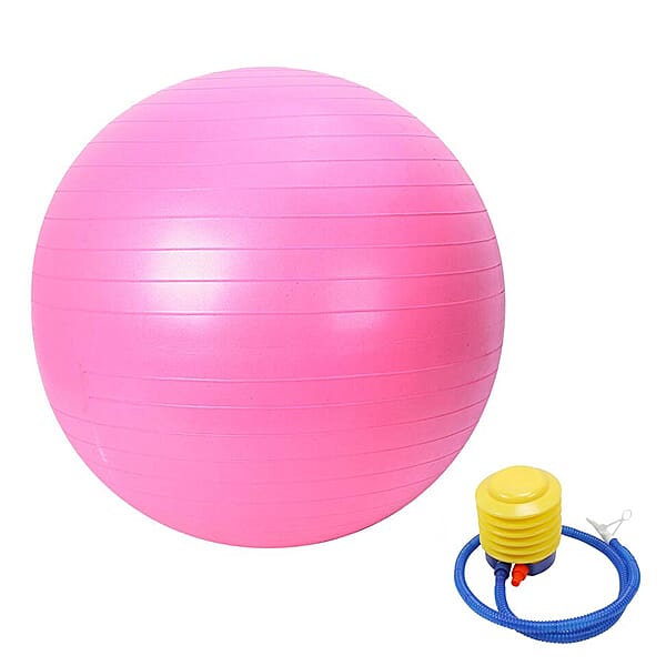 Exercise Yoga Balance Ball - Pink - puncture proof with foot pump ...