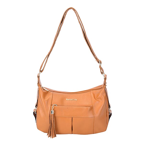 SENCILLEZ 100% Genuine Leather Crossbody Bag with Zipper Closure ...