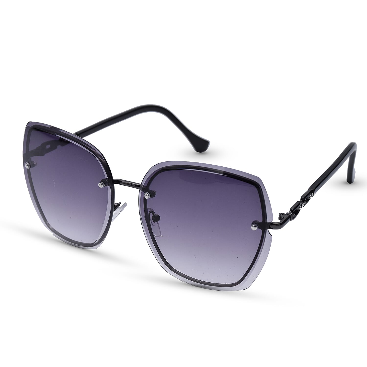 Eyecatcher Black Sunglasses with Graduate Tinted Lens - 6102466 - TJC
