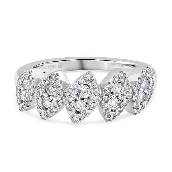 (Size N) NY Close Out Deal - 10K White Gold Diamond (I1-G-H) Ring 0.50 ...
