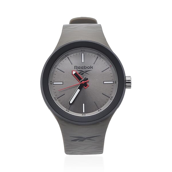 Reebok Water Resistant Sports Watch with Silicone Strap in Grey ...