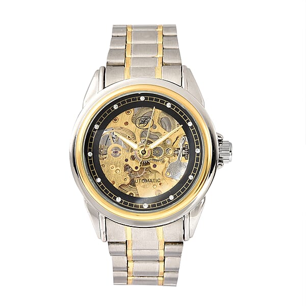 GENOA Automatic Movement Skeleton Dial Watch - Gold and Silver ...