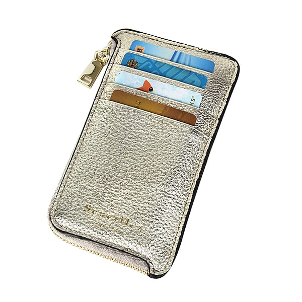 SENCILLEZ 100% Genuine Leather Multi Purpose Purse for Women - Golden ...