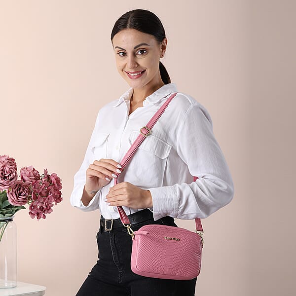 Sencillez Genuine Leather Snakeskin Pattern Crossbody Bag with ...