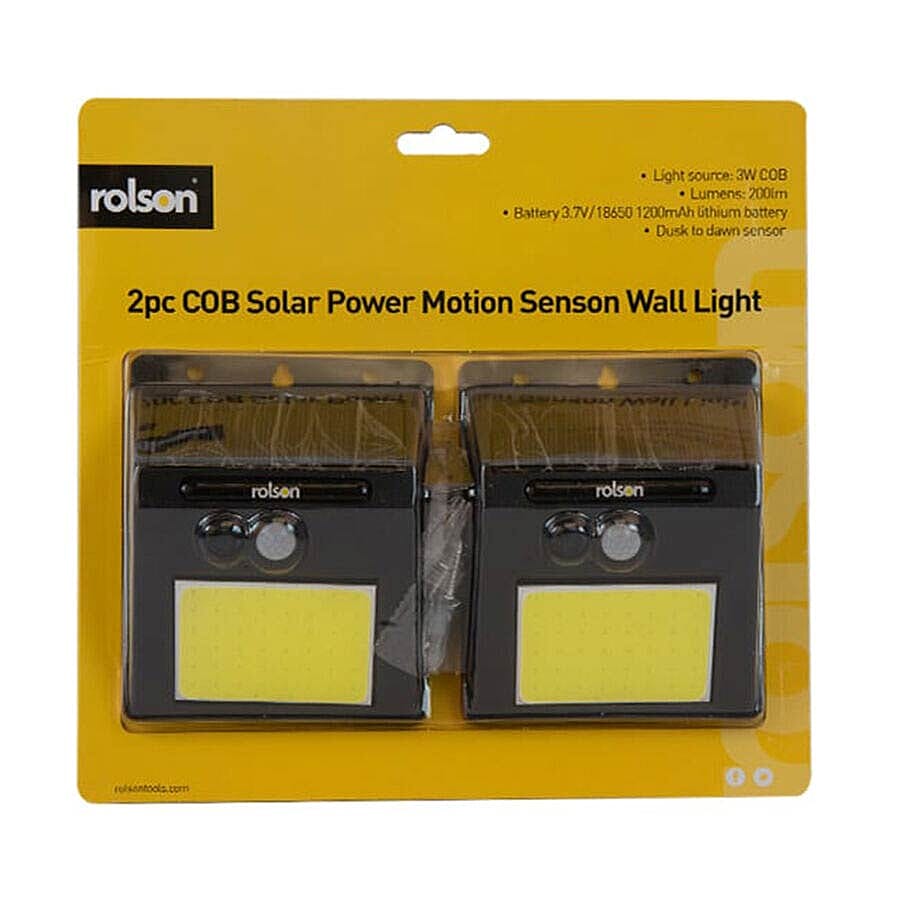 ROLSON 2Pcs COB PIR Wall Solar Lights - 6246293 - TJC