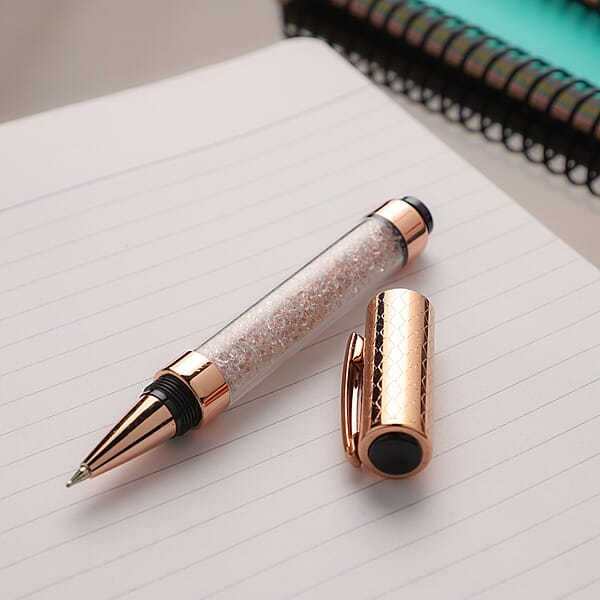 Rose Gold Crystal Filled Ball Point Pen Size:15.25 L ;Dia 12.7 CM ...