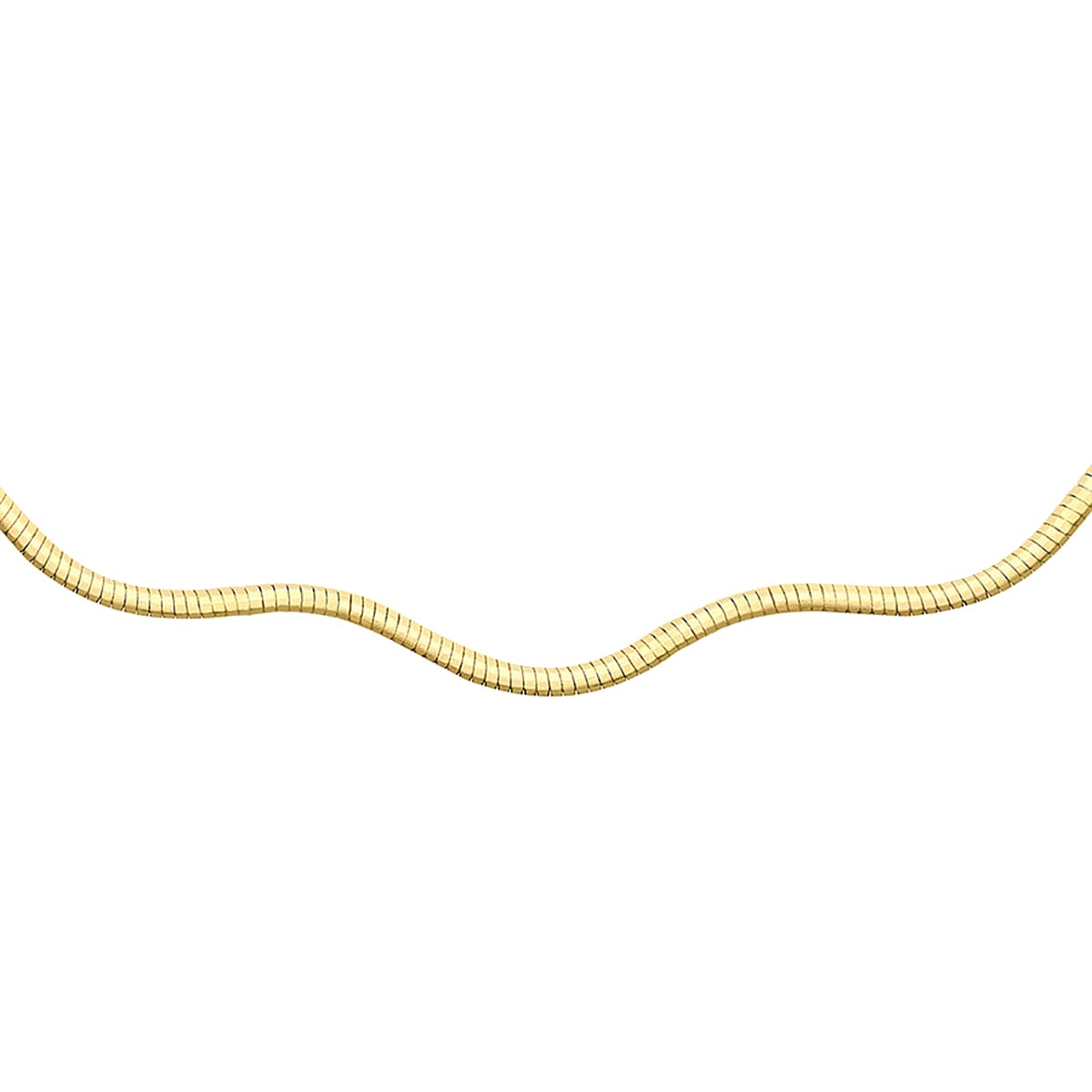 Flat Wavy Omega Chain Size 17 in 9K Yellow Gold - 6272225 - TJC