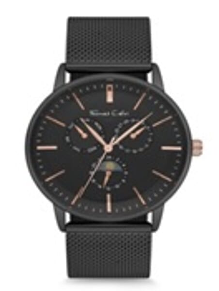 Thomas Calvi Black Dial Mens Watch with Mesh Style Stainless Steel ...