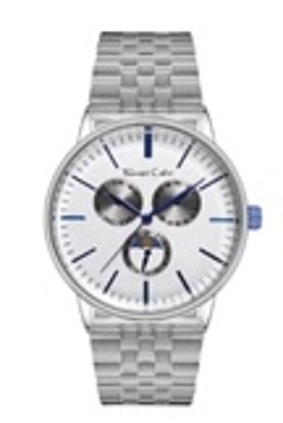 Thomas Calvi Silver Tone Case Men's Watch with Stainless Steel Chain ...