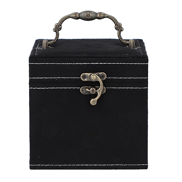 Black Velvet 3-Layer Jewellery Box with Mirror - 6298111 - TJC