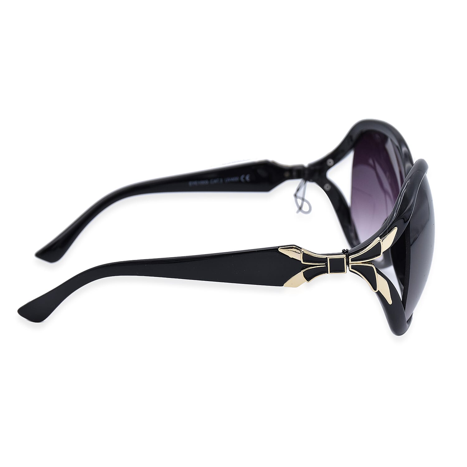 Eyecatcher Black Sunglasses with Graduated Tint Finish Lenses and Gold ...