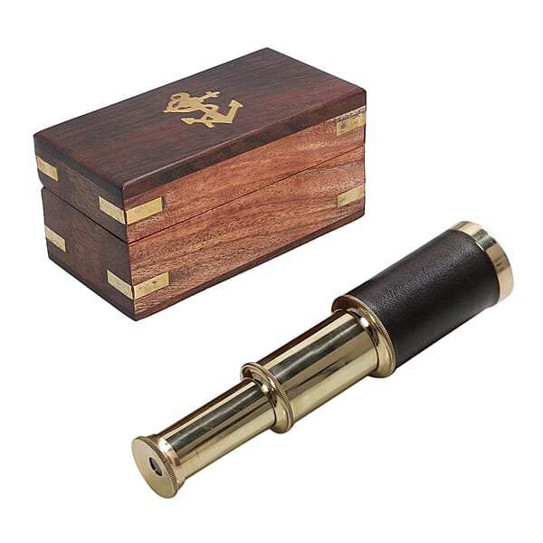 Handcrafted Fully Functional Telescope with Leather Stitched and Wooden ...