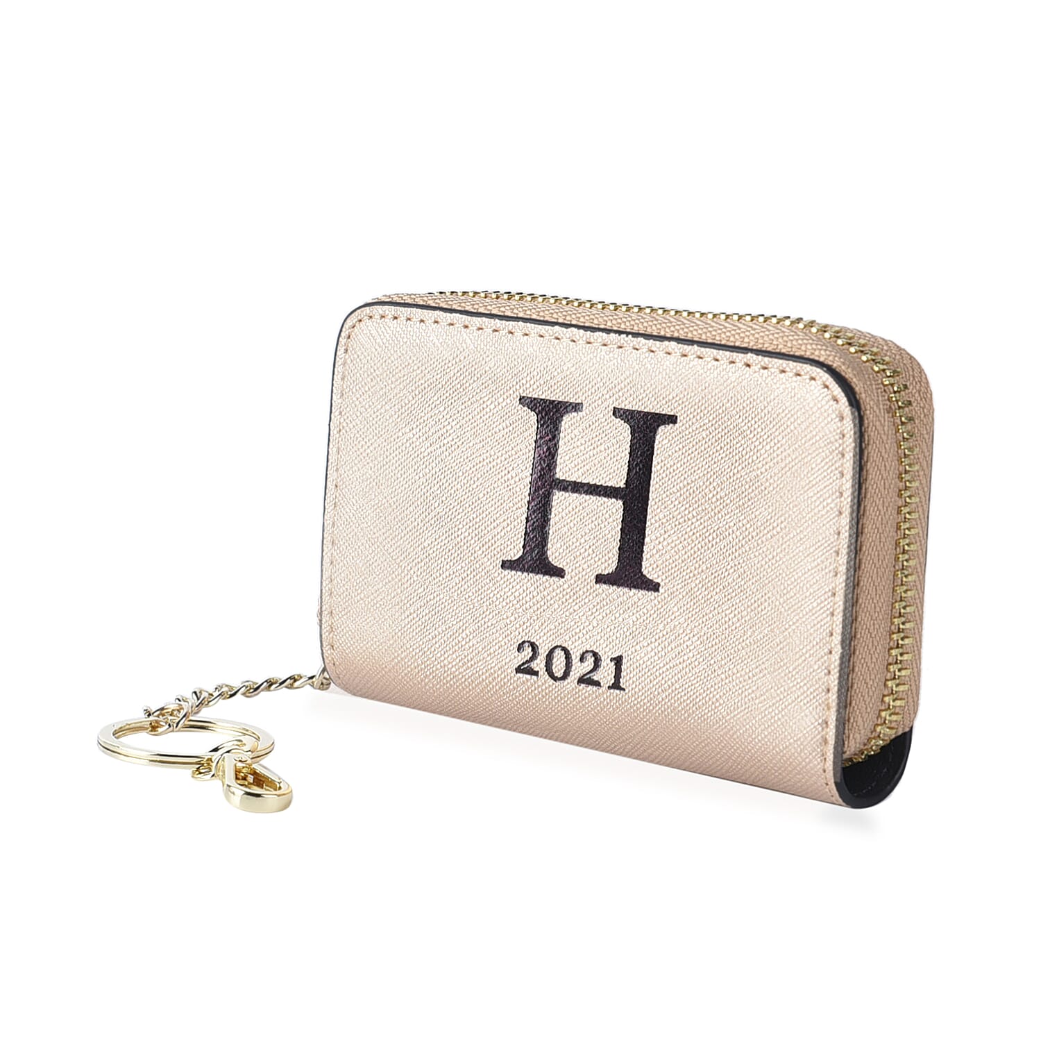 Genuine Leather Initial Alphabet H Wallet - Gold - 6325202 - TJC