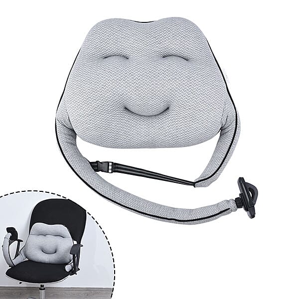 Multi-Function Back Support Cushion with Mobile Phone Holder - Grey ...