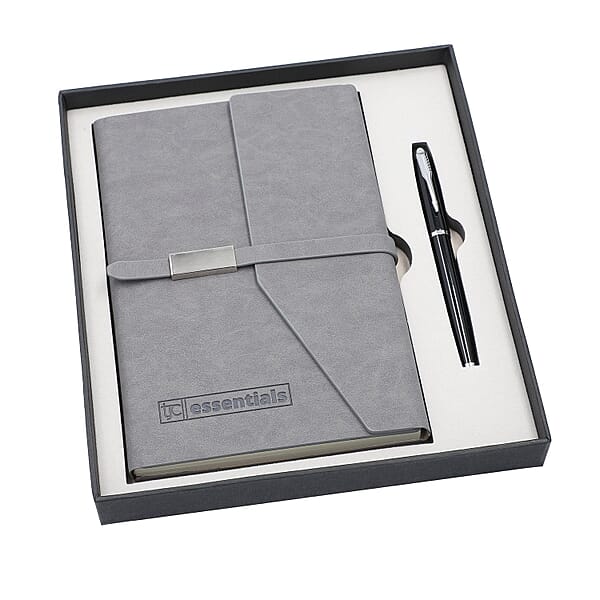 Classic Notebook and Pen Gift Set - Dark Grey - 6344507 - TJC