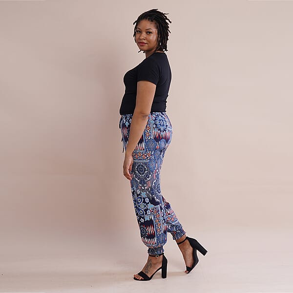 TAMSY Tapered Leg Bohemian Printed Trousers - 1623987158 - TJC