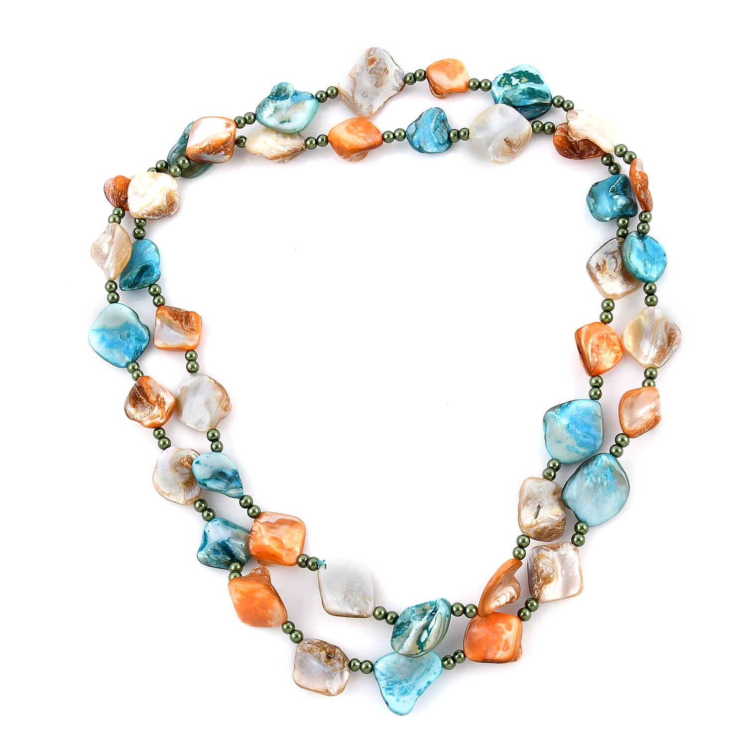Bali Collection Multi-Gemstone Double Layered Necklace Size 45 ...